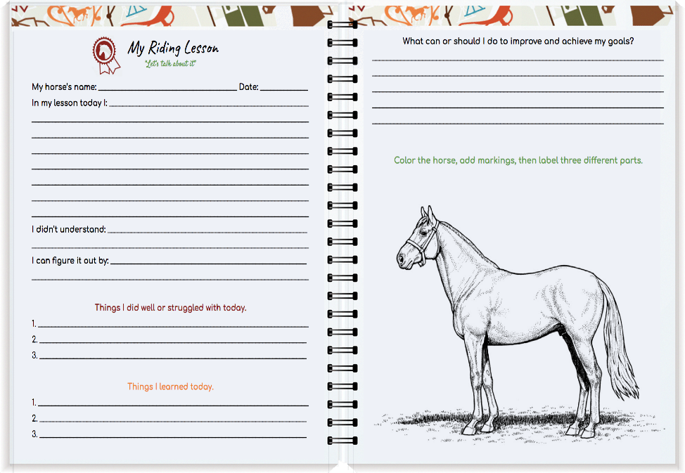 Intermediate Horse Coloring Book Journal – White Oak Stables